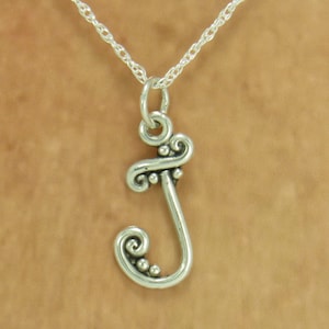 Sterling Silver Letter "j" Pendant or Charm, Handmade One of a Kind ...