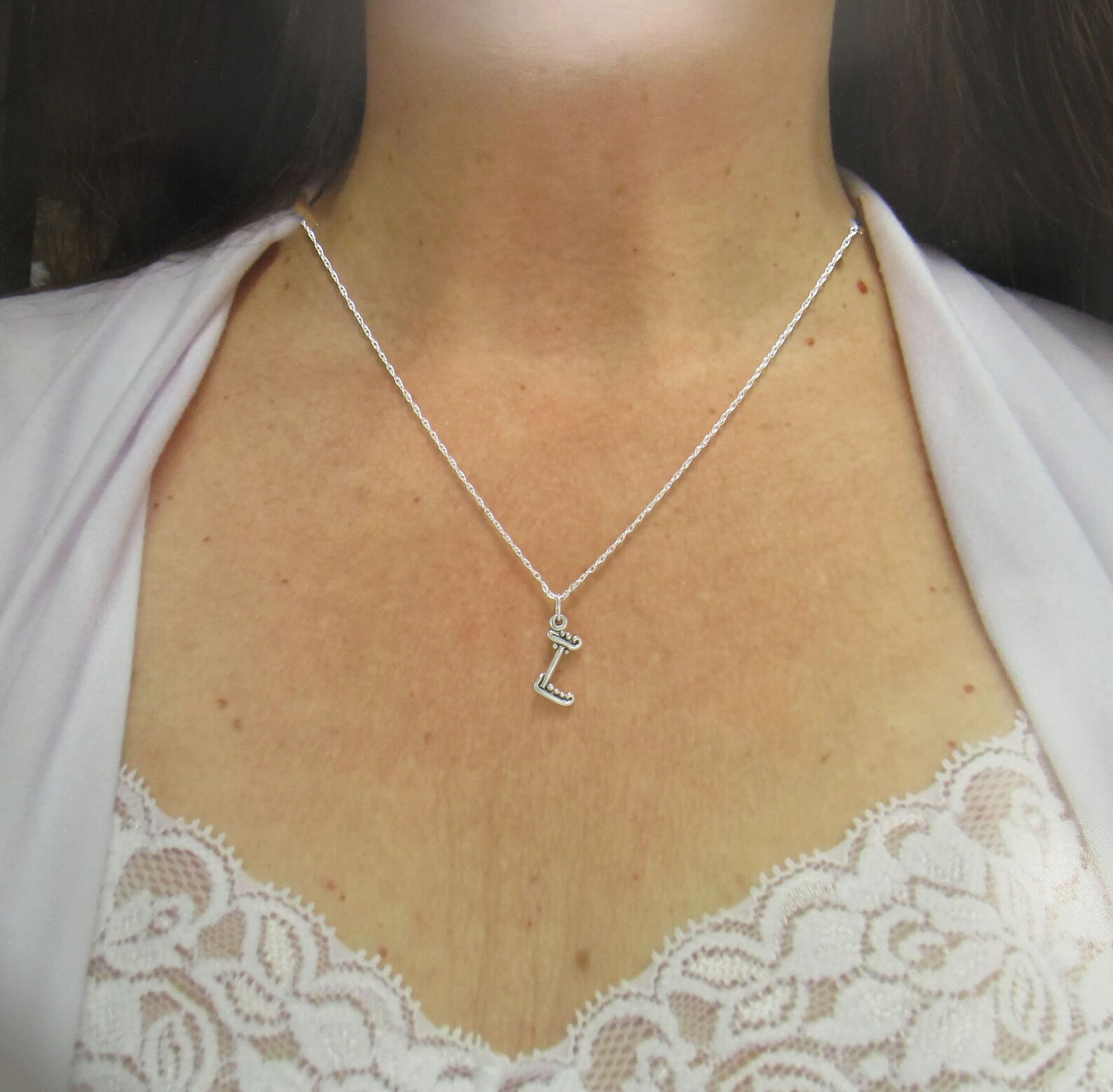 Sterling Silver Letter "l" Pendant or Charm, Handmade One of a Kind ...
