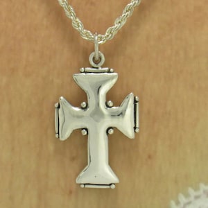 Silver Iron Cross Pendant/ Sterling Silver Iron Cross/ Cross Necklace ...
