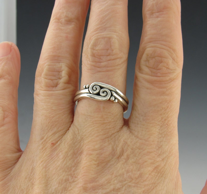 Sterling Silver Swirl Band Handmade One of a Kind Artisan | Etsy