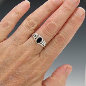 Sterling Silver 8x6 Oval Iolite Ring Handmade One of a Kind Artisan ...