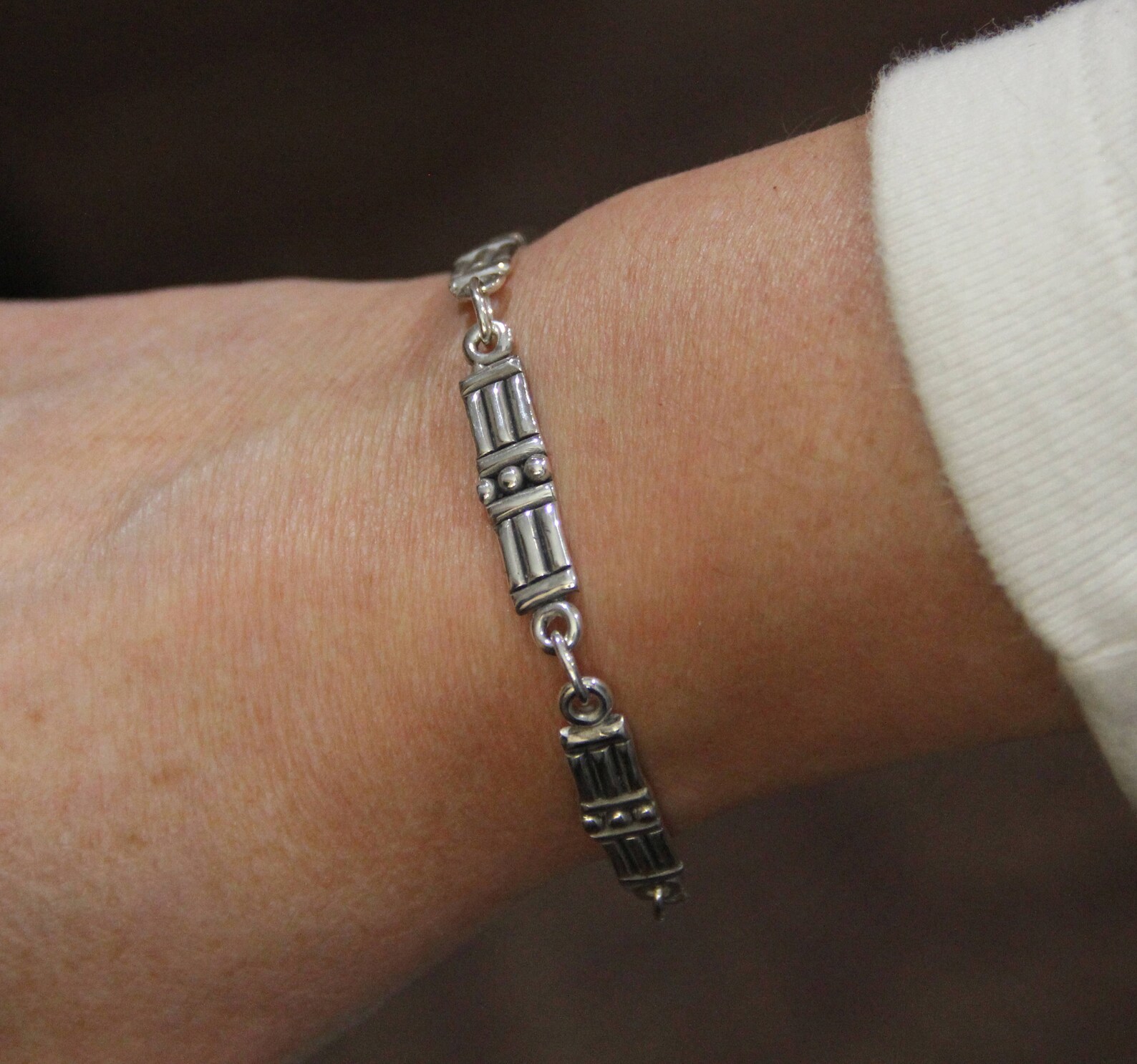 Sterling Silver Unisex Link Bracelet 7 3/4 Handmade - Etsy