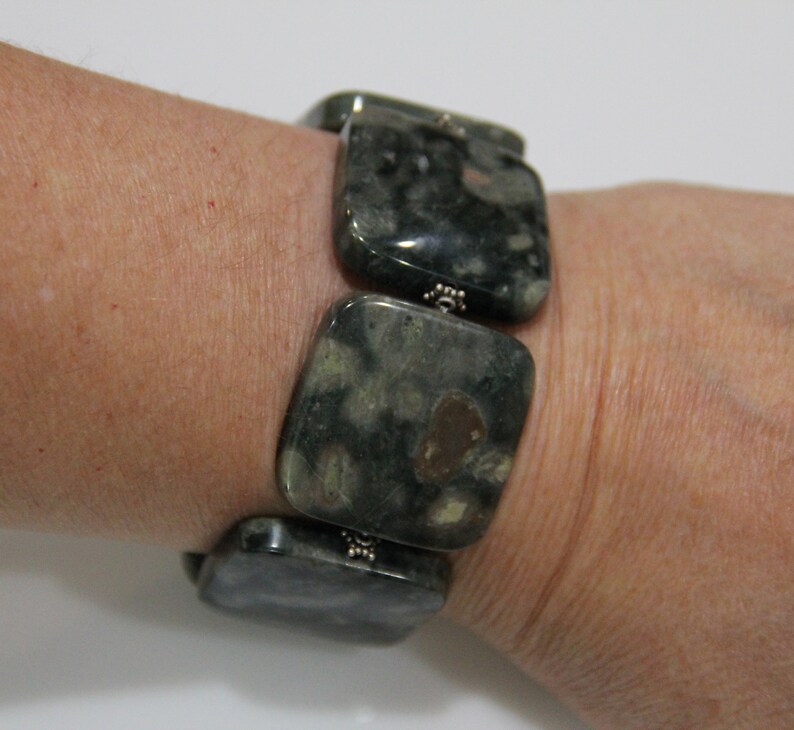 Star Galaxy Jasper Bead Stretch Bracelet- Handmade One of a Kind ...