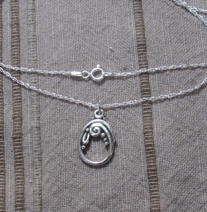 Sterling Silver Letter "o" Pendant or Charm, Handmade One of a Kind ...