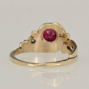 14ky Gold 6 Mm Ruby and Diamond Ring, Size 8 3/4, One of a Kind Artisan ...
