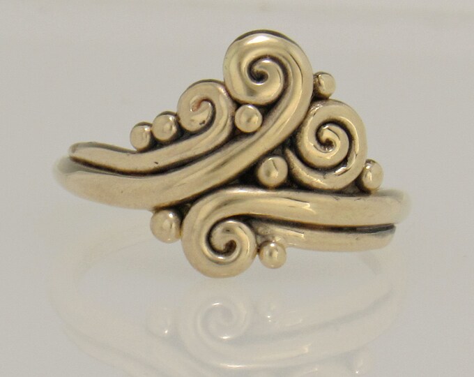 14ky Gold Swirl Ring Handmade One of a Kind Artisan Ring Made - Etsy