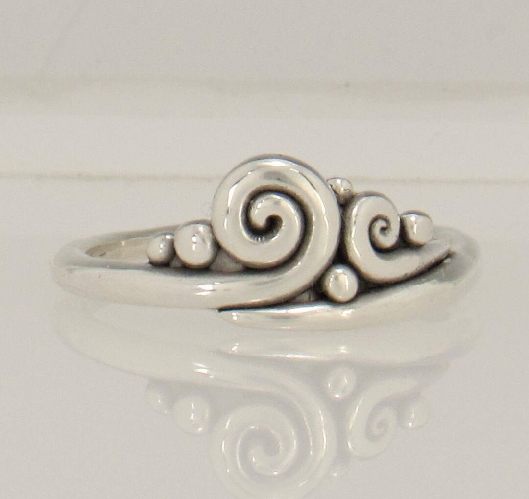 Sterling Silver Swirl Ring- Handmade One of a Kind Artisan Ring Made in ...
