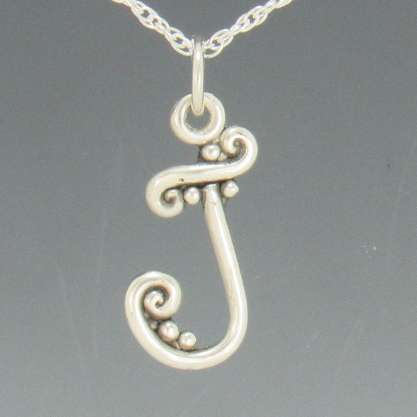 Letter J Necklace - Etsy