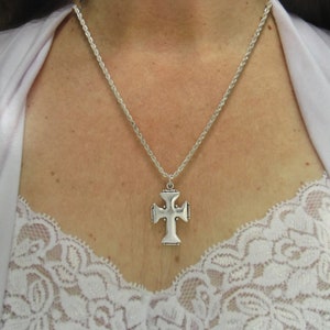 Silver Iron Cross Pendant/ Sterling Silver Iron Cross/ Cross Necklace ...