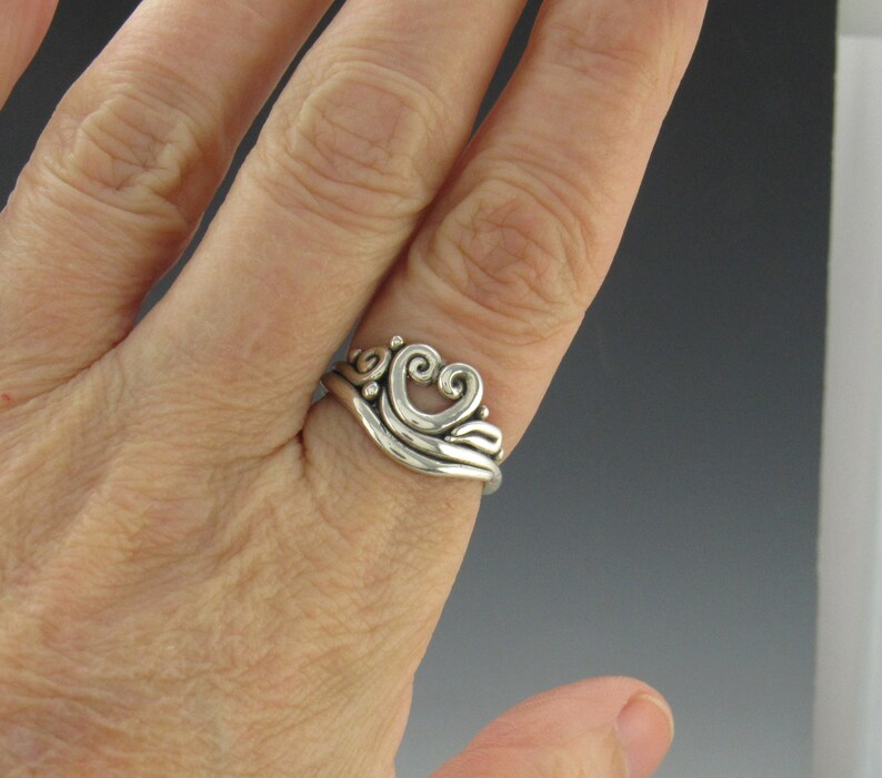 Sterling Silver Heart Ring- Handmade One of a Kind Artisan Ring Made in ...