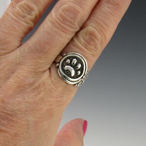 Sterling Silver Paw Print Ring Handmade One of a Kind Artisan | Etsy