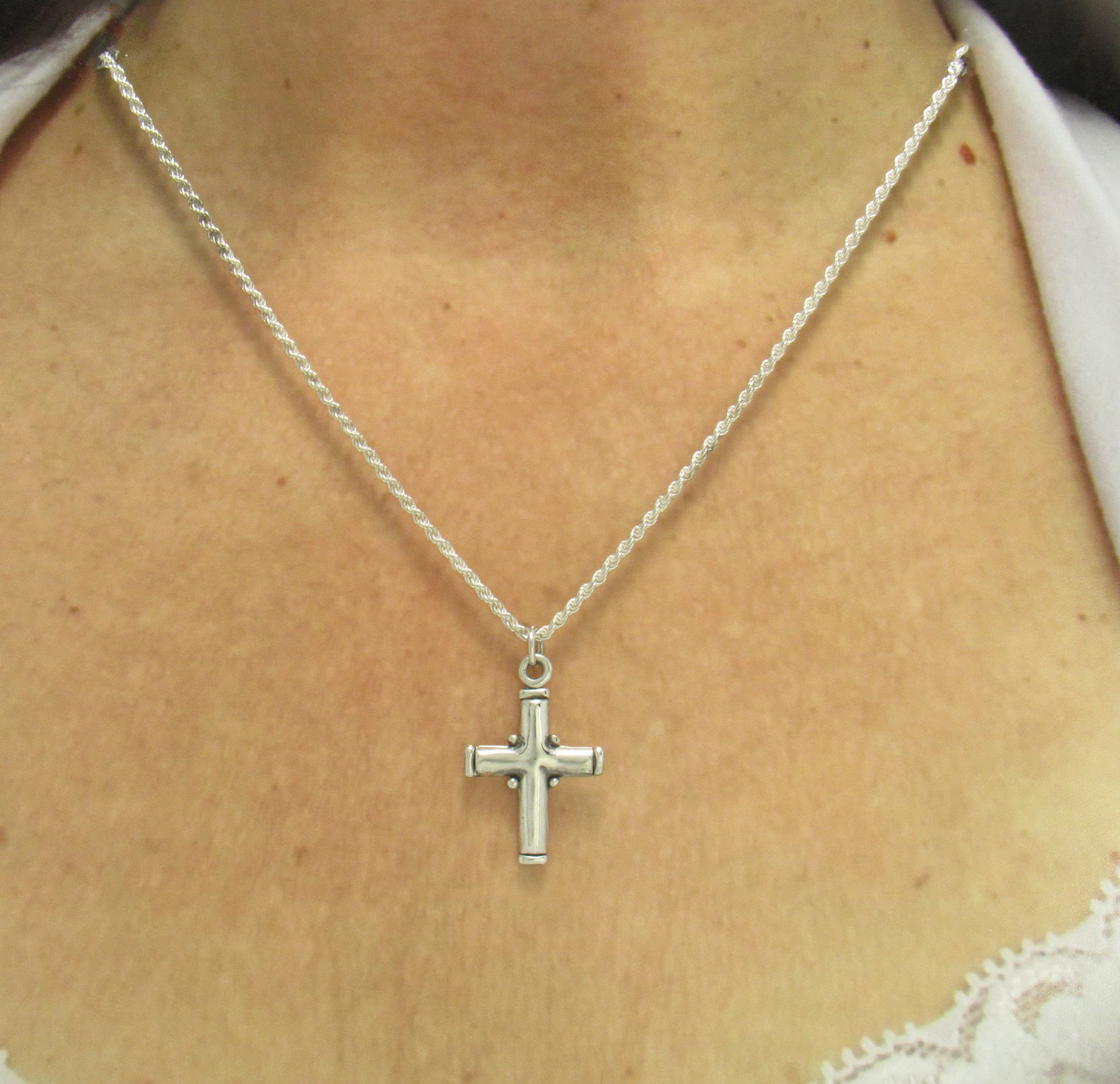 Plain Sterling Silver Cross With 18 Chain Handmade - Etsy