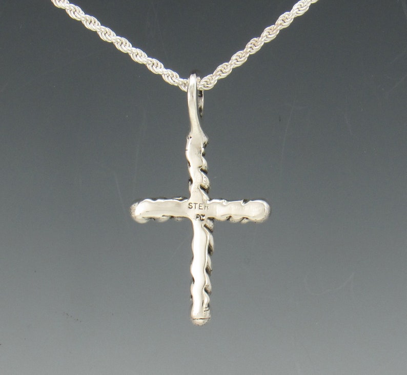 Sterling Silver Twisted Cross Pendant with 18 SS Chain | Etsy