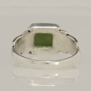 Sterling Silver 8 Mm Square Jade Ring, Size 8+ Handmade One of a Kind ...