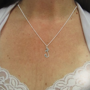 Sterling Silver Letter "j" Pendant or Charm, Handmade One of a Kind ...