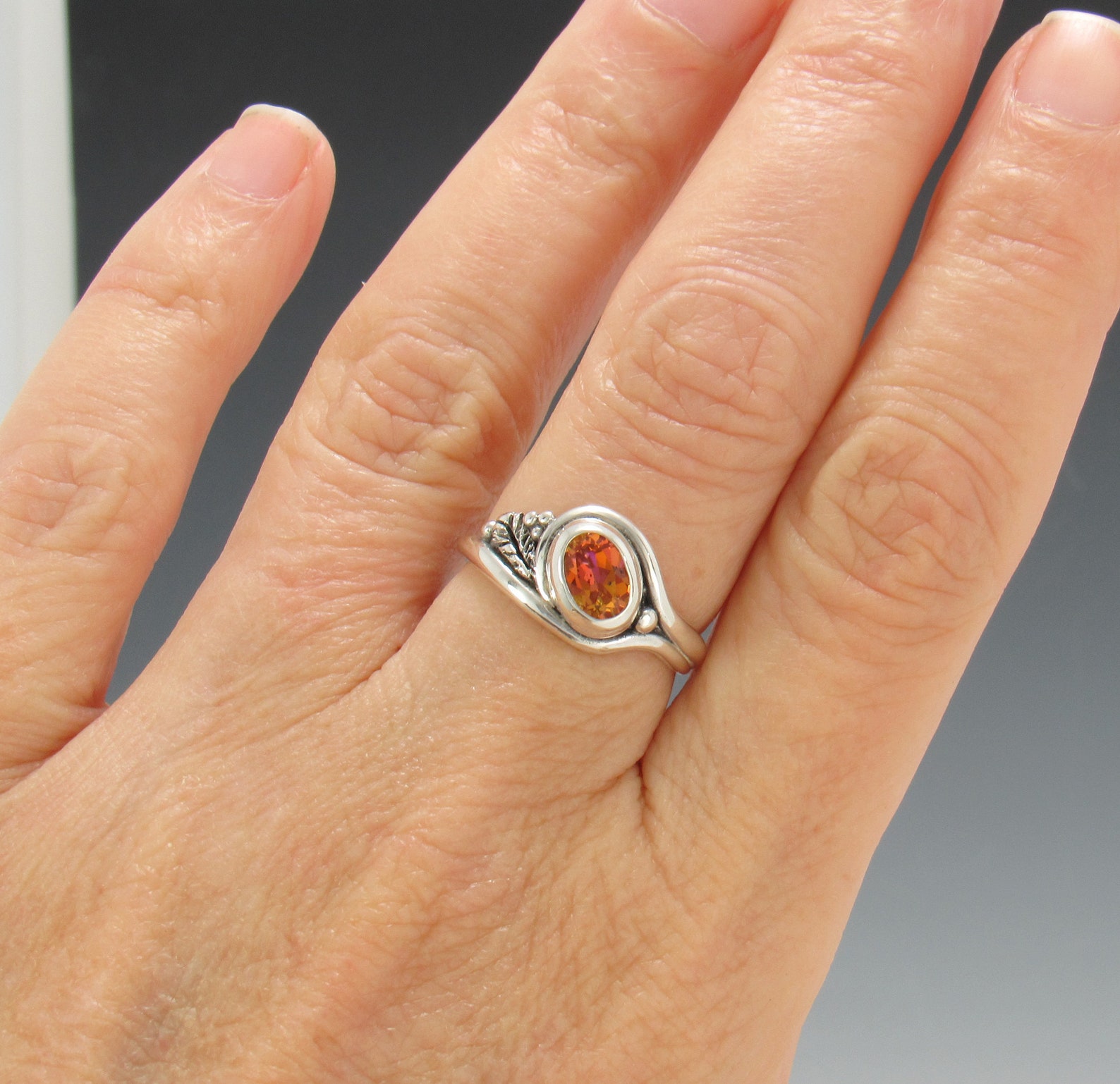 Sterling Silver 5 X 7 Mm Orange Topaz Ring Handmade One of a - Etsy