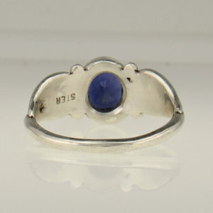 Sterling Silver 8x6 Oval Iolite Ring Handmade One of a Kind Artisan ...