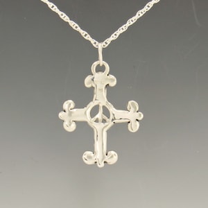 Sterling Silver Cross With Peace Sign, 18" SS Chain and Handmade One of ...