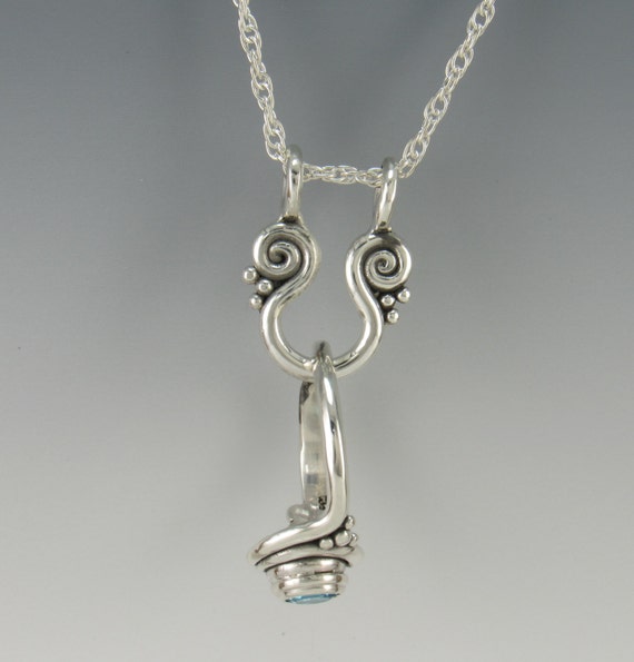 P737 Sterling Silver Unique Ring Holder Pendant Handmade One | Etsy