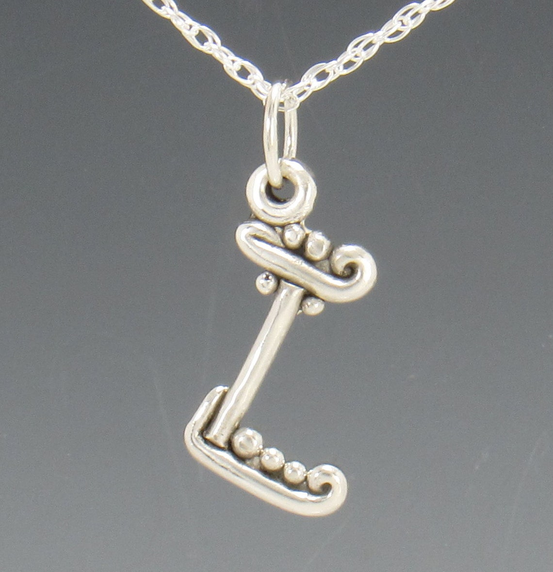 Sterling Silver Letter "l" Pendant or Charm, Handmade One of a Kind ...