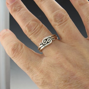 Sterling Silver Swirl Band- Handmade One of a Kind Artisan Ring Made in ...