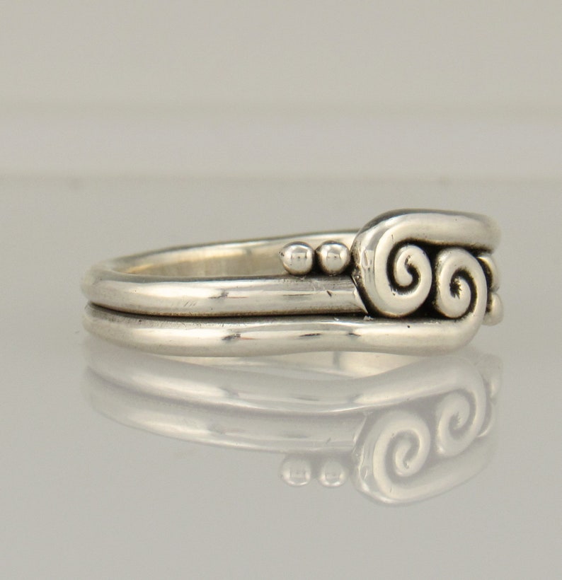 Sterling Silver Swirl Band Handmade One of a Kind Artisan | Etsy