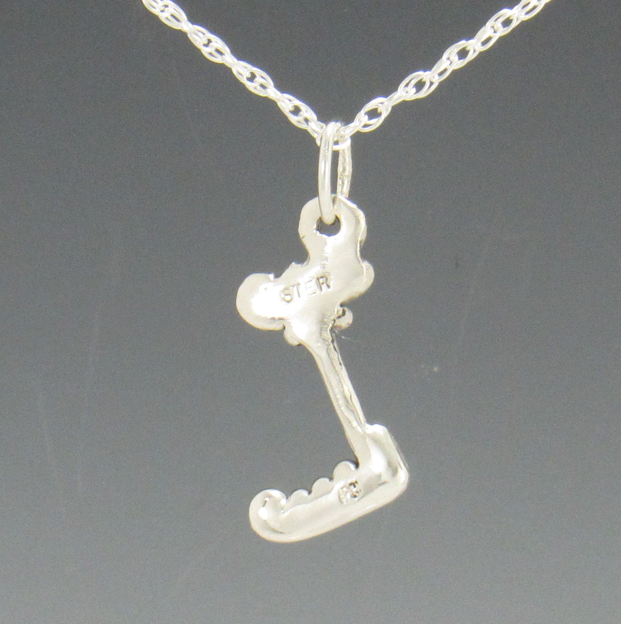 Sterling Silver Letter "l" Pendant or Charm, Handmade One of a Kind ...