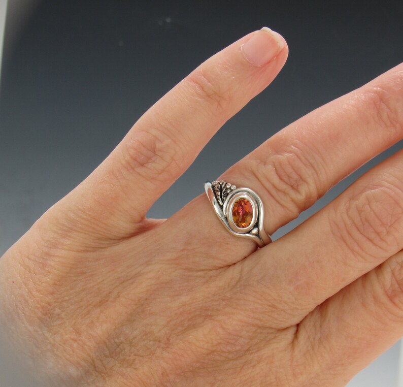 Sterling Silver 5 X 7 Mm Orange Topaz Ring Handmade One of a - Etsy