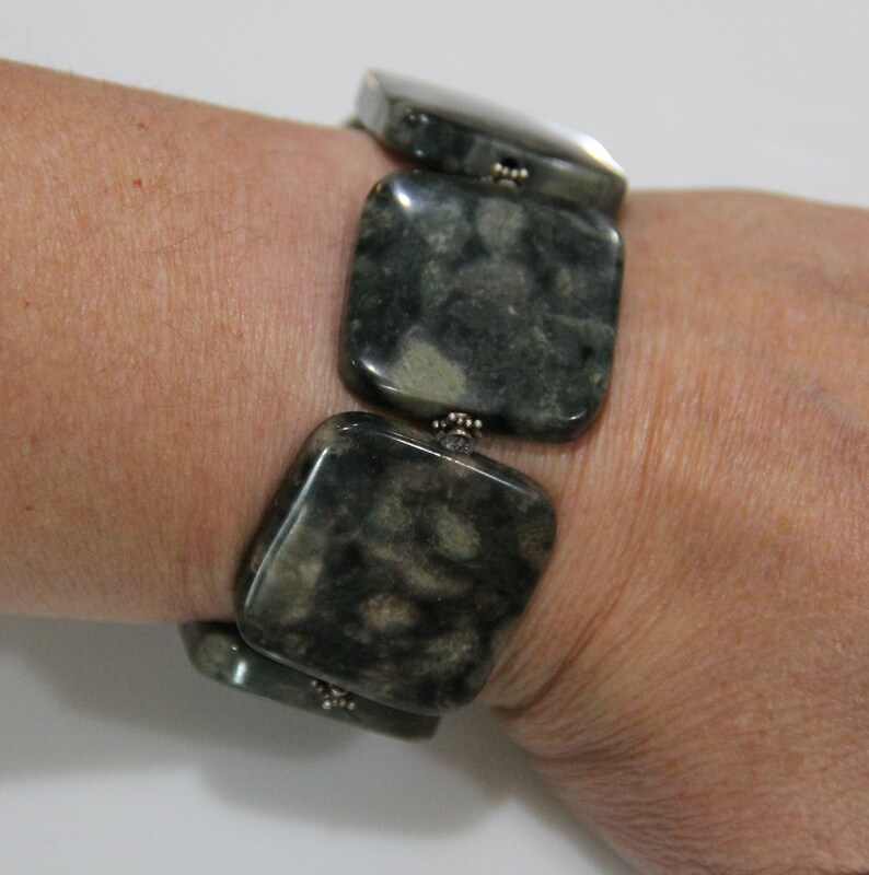 Star Galaxy Jasper Bead Stretch Bracelet- Handmade One of a Kind ...