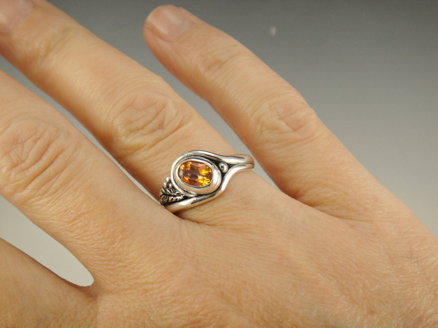 Sterling Silver 5 x 7 mm Orange Topaz Ring Handmade One of a | Etsy