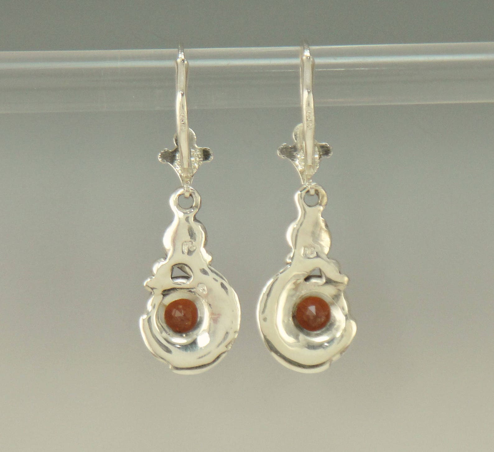Sterling Silver 6 Mm Round Garnet Earrings Handmade One of a - Etsy