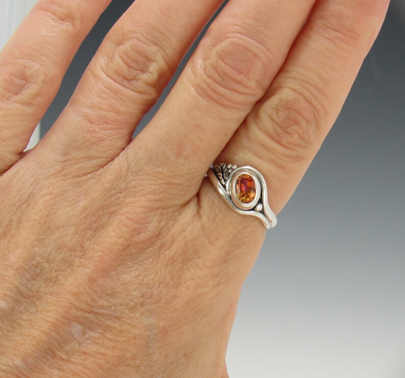 Sterling Silver 5 X 7 Mm Orange Topaz Ring Handmade One of a - Etsy
