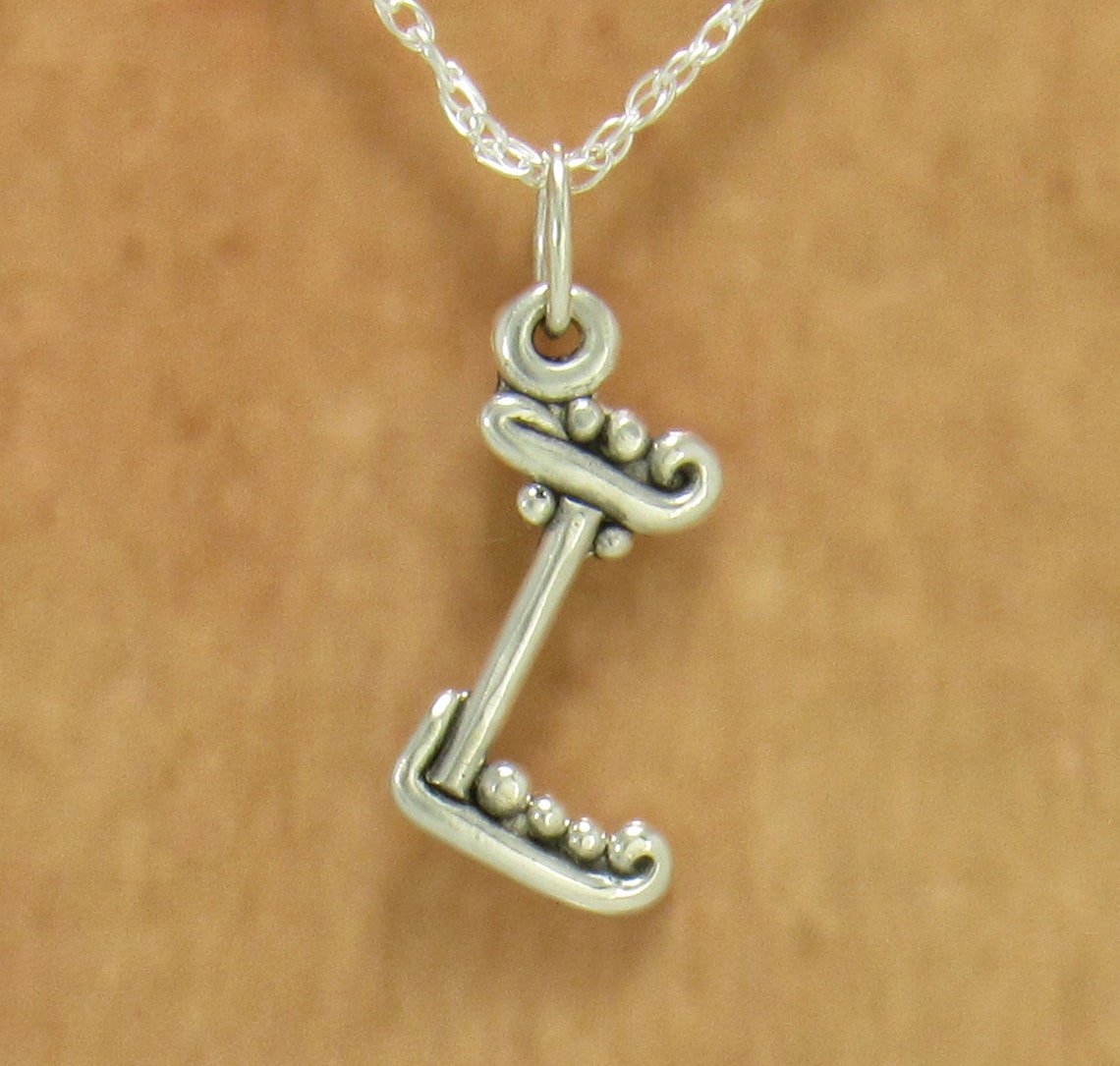 Sterling Silver Letter "l" Pendant or Charm, Handmade One of a Kind ...