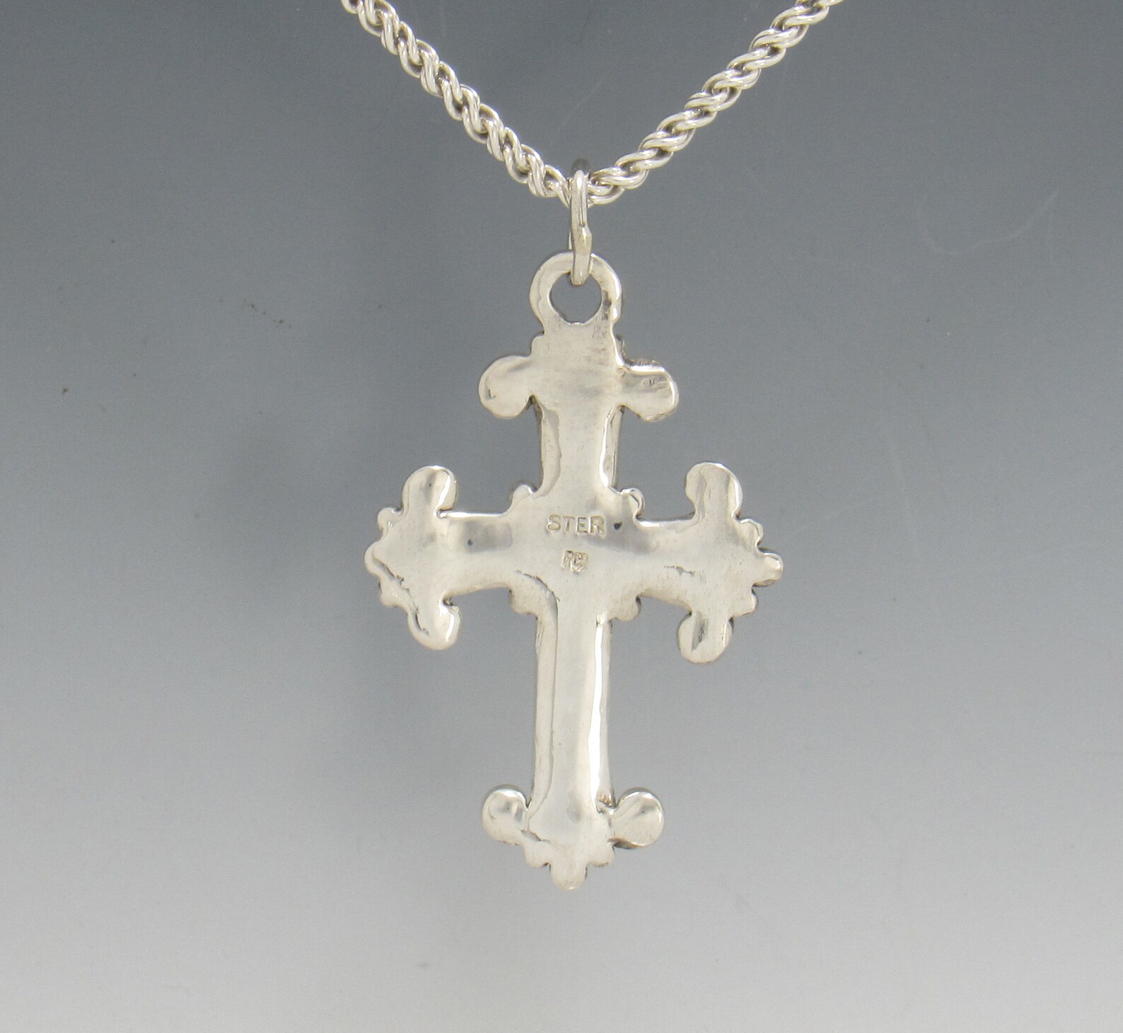 Sterling Silver Cross With 18" Chain, Handmade One of a Kind Artisan ...