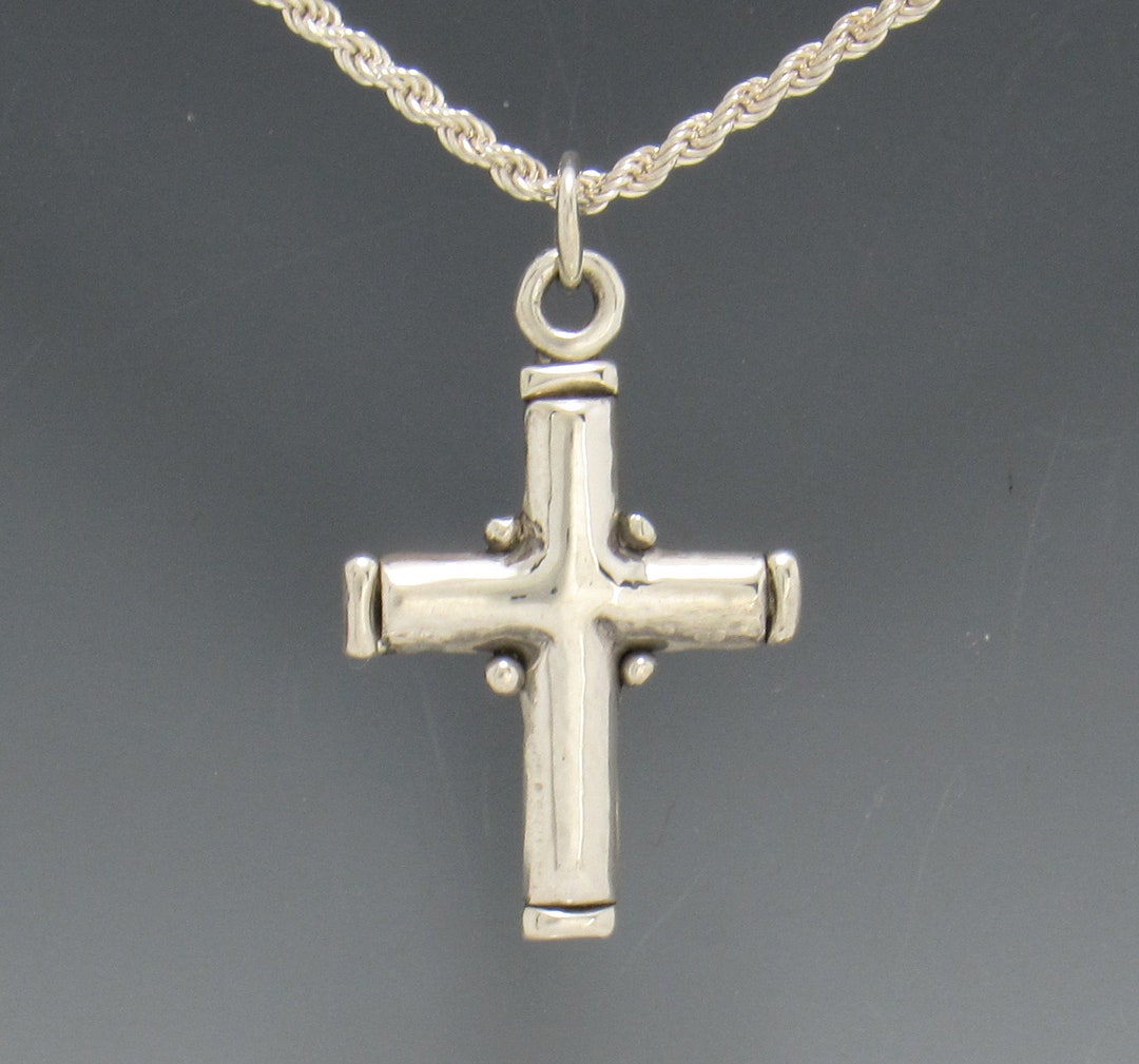 Plain Sterling Silver Cross With 18" Chain, Handmade One-of-a-kind ...
