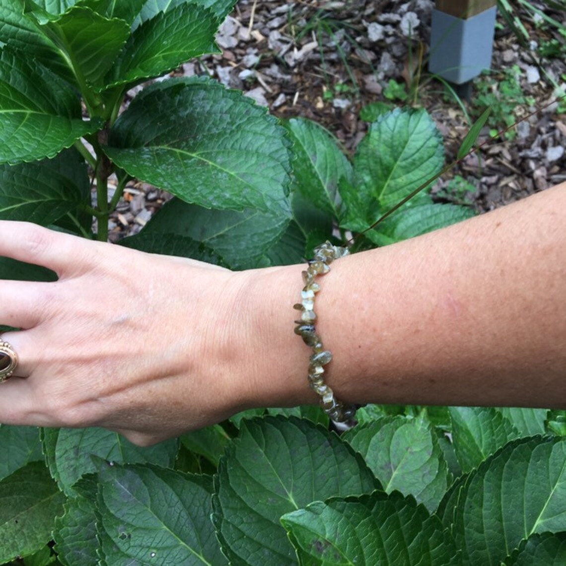 Labradorite Chip Bead Stretch Bracelet Colorful Labradorite - Etsy