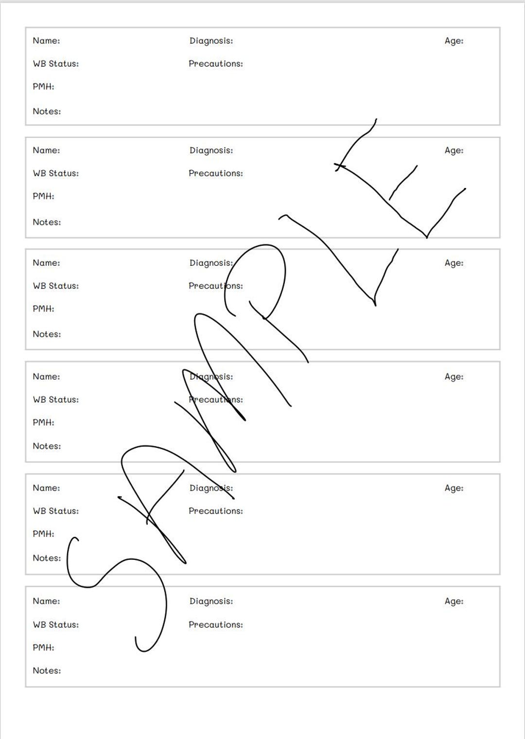 Occupational Therapy Chart Review Template - Etsy
