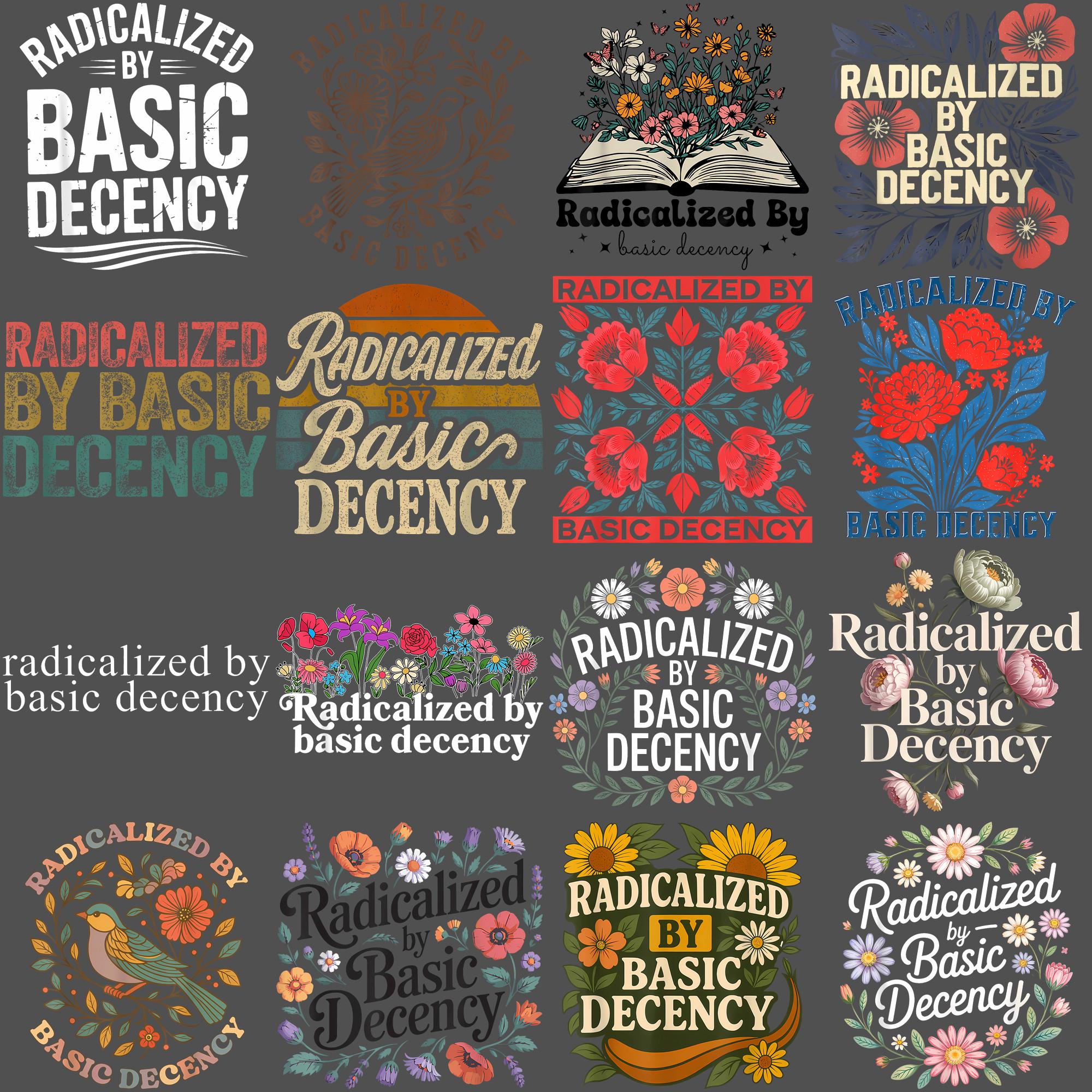Radicalized by Basic Decency PNG - Funny Quote Retro Clipart ...