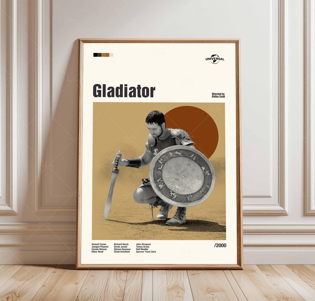 Gladiator Poster, Ridley Scott Film Poster, Mid-century Modern Art ...