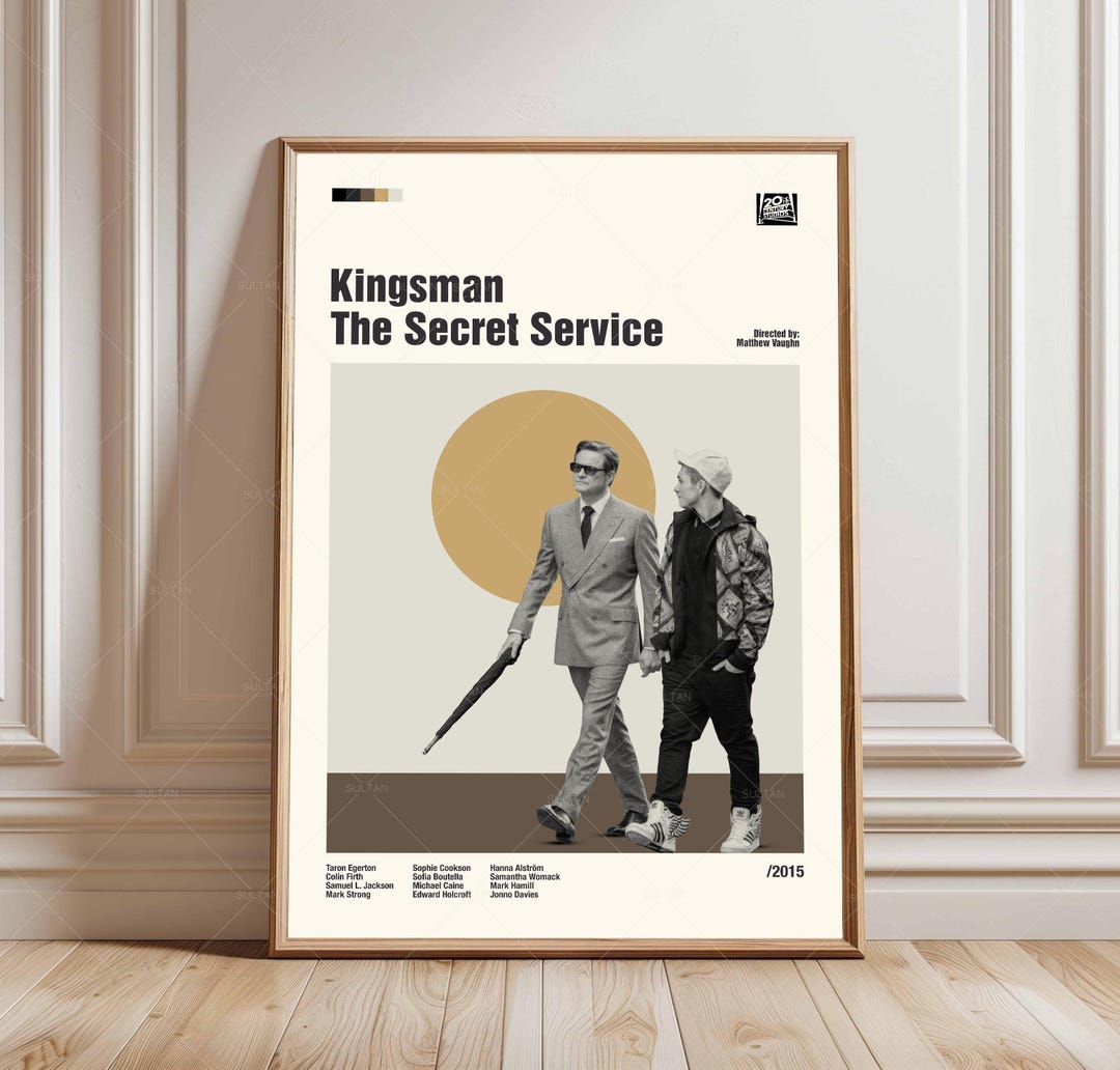 Kingsman Movie Poster: Mid-century Modern Film Art (digital Download ...