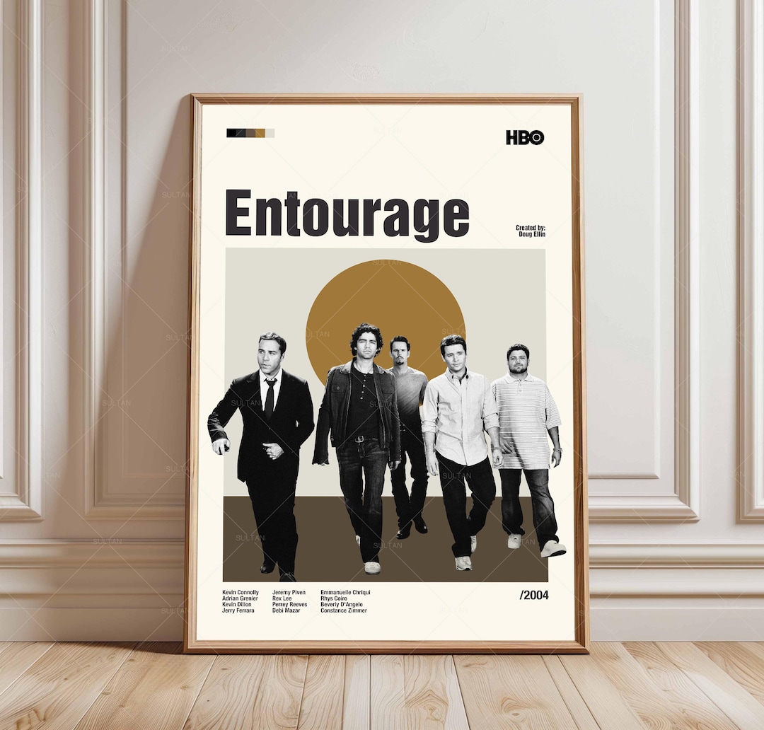 Entourage Poster, Doug Ellin Film Poster, Mid-century Modern Art, Retro Modern Poster, Vintage ...