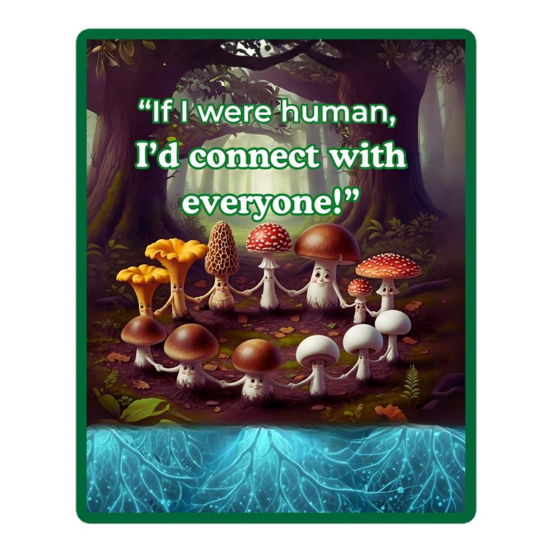 Mushroom Mycelium Network Indoor Art Sticker | Nature Connection Vinyl ...