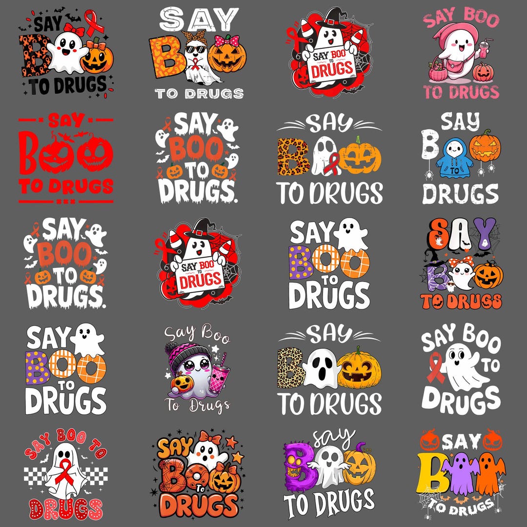 Say Boo to Drugs PNG, Funny Halloween Anti Drug Ghost Sublimation, Cute ...