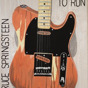 Bruce Springsteen, Fender Telecaster Guitar, Fine Art Print, Classic ...