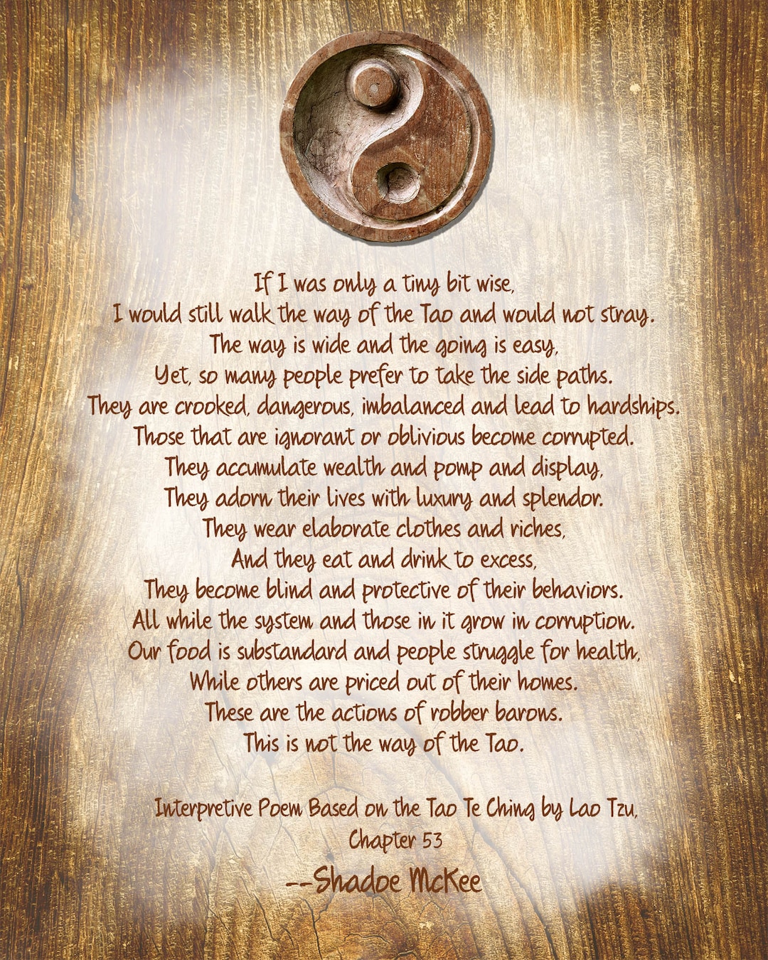 Poem From the Tao-ch53, Printable Wall Art, Modern Interpretation of ...