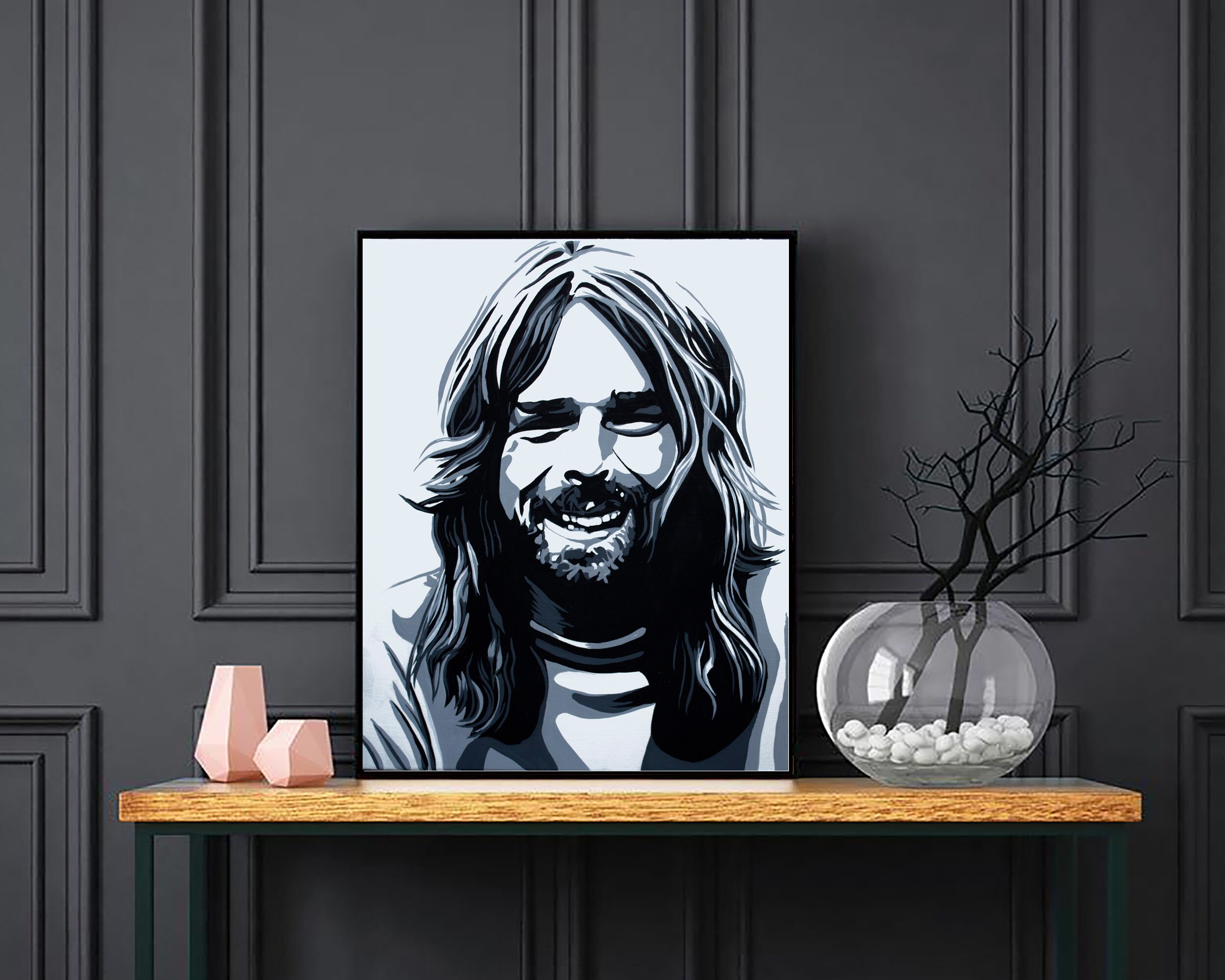 Richard Wright of Pink Floyd Pop Portrait Art Print Poster of Painting ...