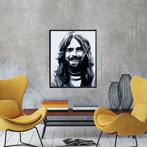 Richard Wright of Pink Floyd Pop Portrait Art Print Poster of Painting ...