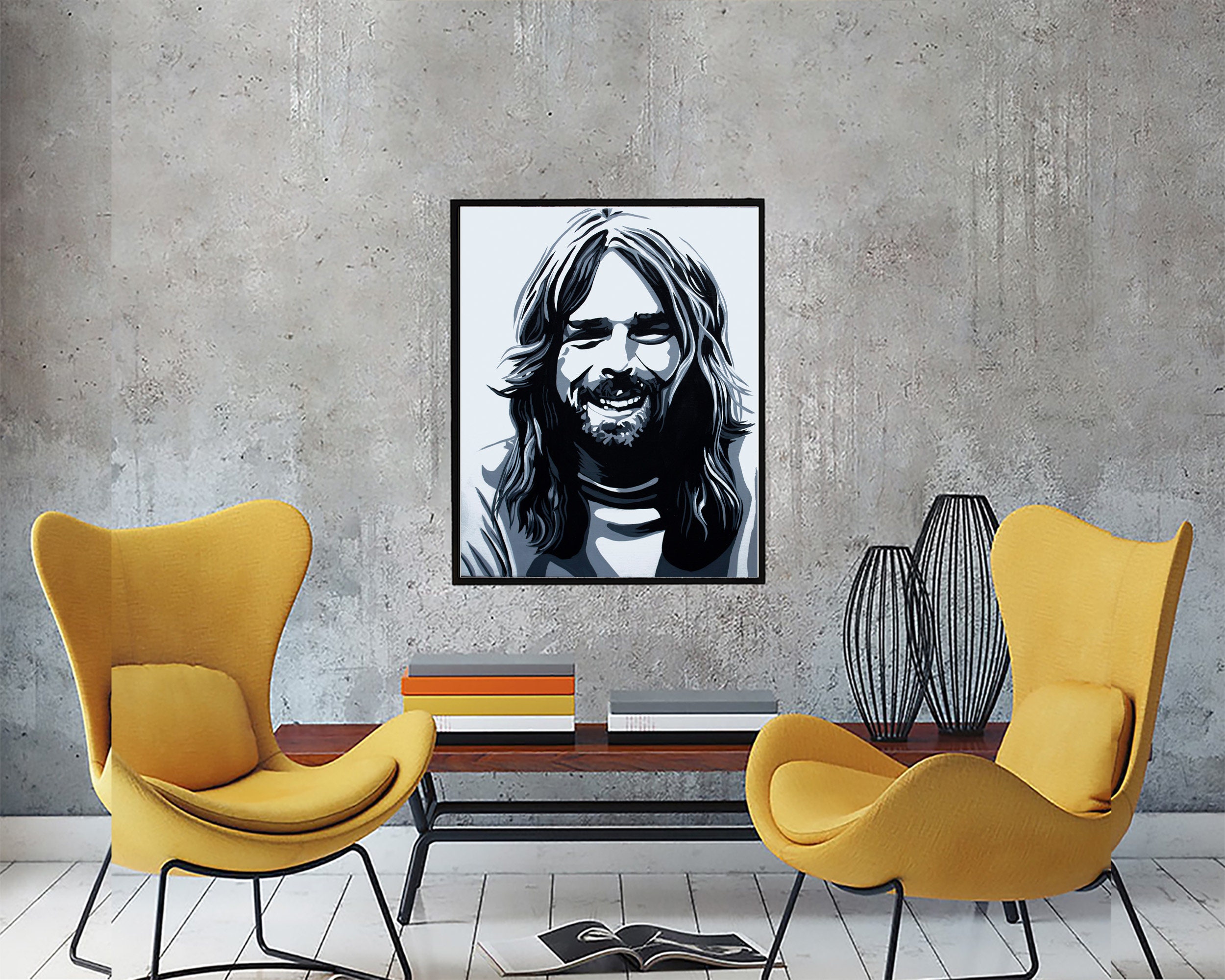 Richard Wright of Pink Floyd Pop Portrait Art Print Poster of Painting ...