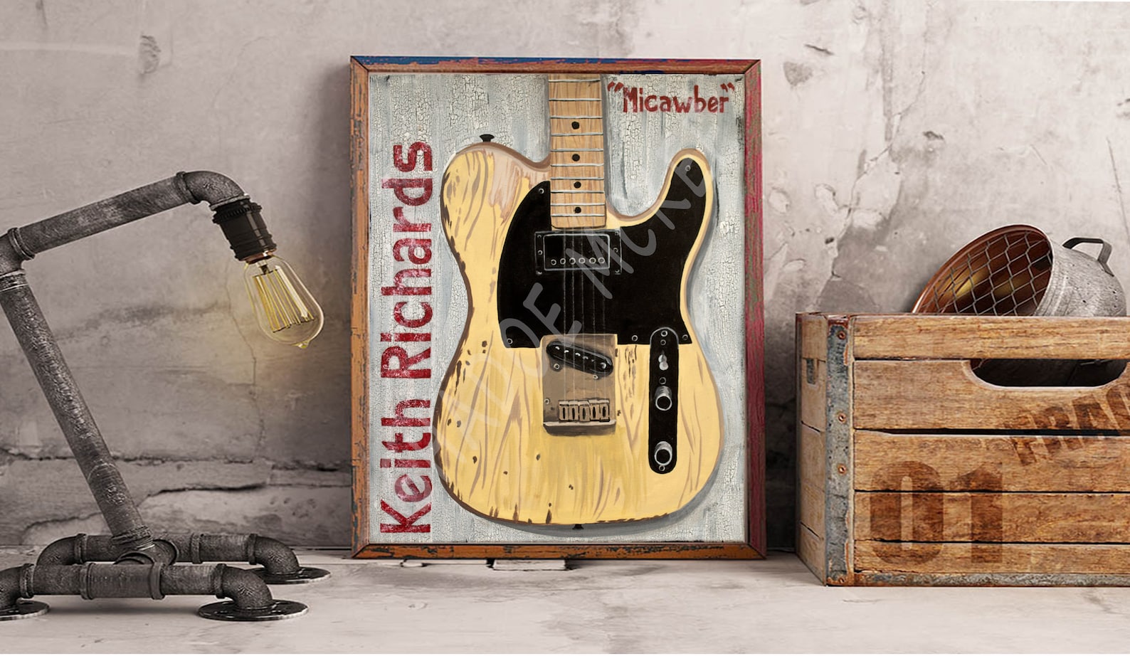 Keith Richards' micawber Fender Telecaster Art - Etsy