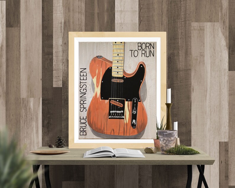 Bruce Springsteen, Fender Telecaster Guitar, Fine Art Print, Classic ...
